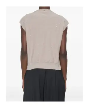 Herno Sequin-embellished Knit Top - Beige