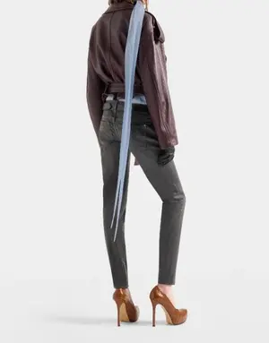 7 For All Mankind Oversizedcollar Cropped Leather Trench Jacket