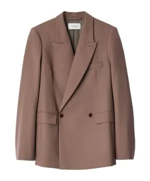 LEMAIRE Double-breasted Tropical Wool Blend Tailored Jacket