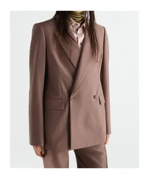 LEMAIRE Double-breasted Tropical Wool Blend Tailored Jacket