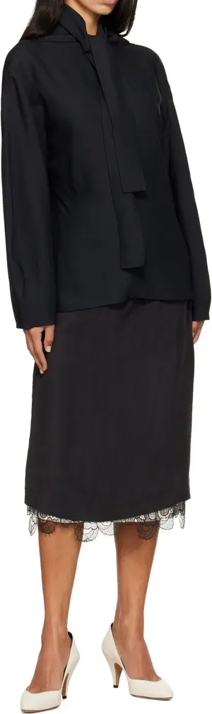 Studio Nicholson Loti Draped Tie-neck Top