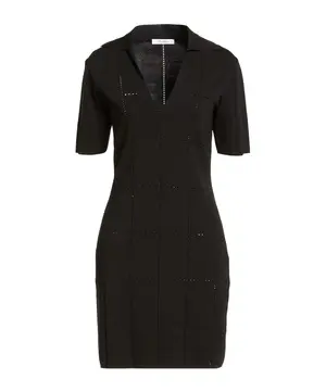 Max Mara Bodycon Knit Dress With V-neck And Cutout Details