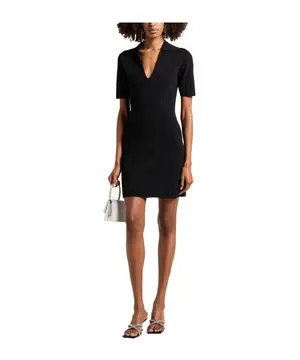 Max Mara Bodycon Knit Dress With V-neck And Cutout Details