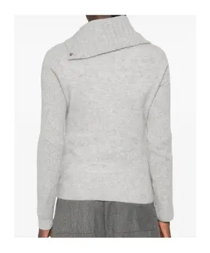 Sportmax Long-sleeve Knit Top With Asymmetric Button Closure