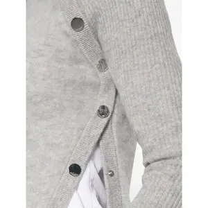 Sportmax Long-sleeve Knit Top With Asymmetric Button Closure