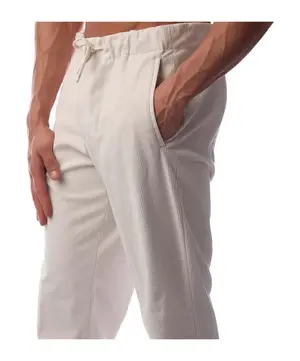 Hugo Boss Offwhite Drawstring Casual Trousers