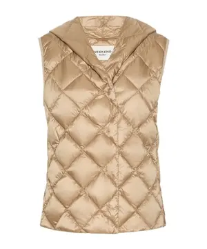 Max Mara Water-repellent Quilted Padded Gilet - Camel