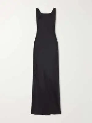 Le Kasha Open-back Silk-satin Maxi Dress