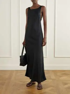 Le Kasha Open-back Silk-satin Maxi Dress