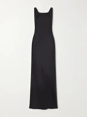 Le Kasha Open-back Silk-satin Maxi Dress