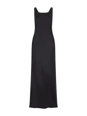 Le Kasha Open-back Silk-satin Maxi Dress - Black
