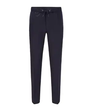 Hugo Boss Navy Drawstring Tailored Trousers
