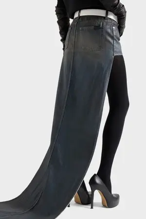 7 For All Mankind Asymmetrical Maxi Denim Skirt