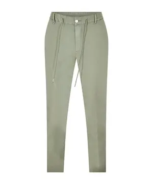 Hugo Boss Sagegreen Drawstring Blend Casual Trousers - Gray