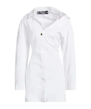 Jacquemus Solid Colored Shirt Dress With Belt And Pocket - White