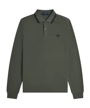 Fred Perry Long Sleeve Twin Tipped Polo Shirt