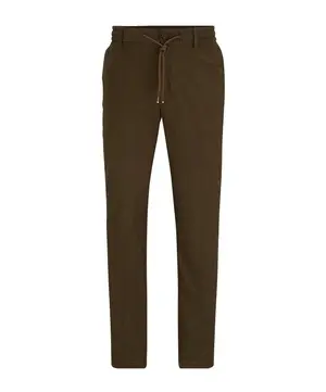 Hugo Boss Olivebrown Drawstring Tapered Trousers - Green