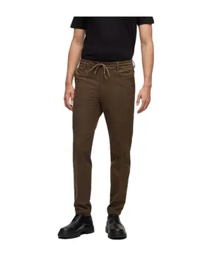 Hugo Boss Olivebrown Drawstring Tapered Trousers