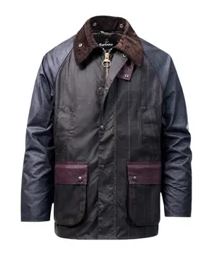 Barbour Patchwork Cordcollar Wax Jacket - Black