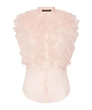 Max Mara Ruffled Silk Shirt