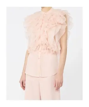 Max Mara Ruffled Silk Shirt