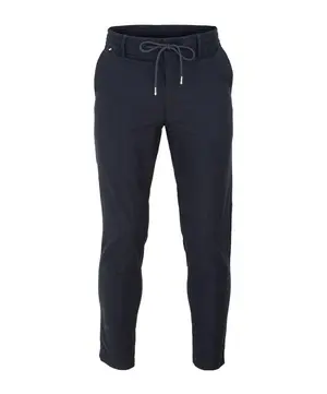 Hugo Boss Navy Drawstring Cropped Casual Trousers - Blue