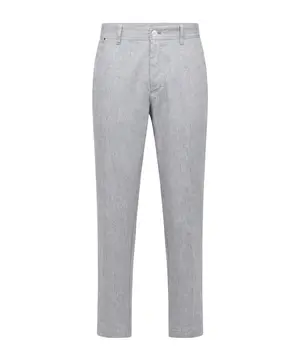 Hugo Boss Light Heathergrey Flatfront Cropped Chinos
