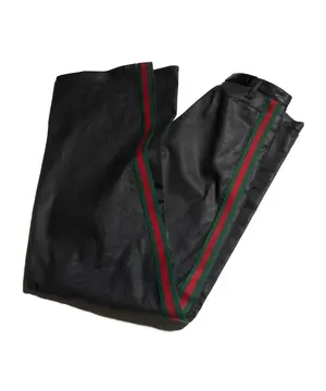 Gucci Coated Cotton Twill Denim Pants With Web