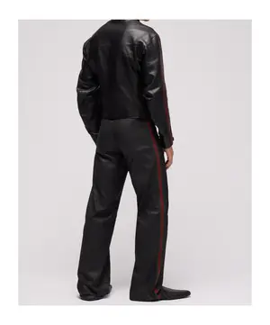 Gucci Coated Cotton Twill Denim Pants With Web