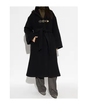 Etro Wool-blend Coat With Hood And Belt