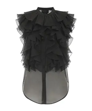 Max Mara Ruffled Silk Shirt