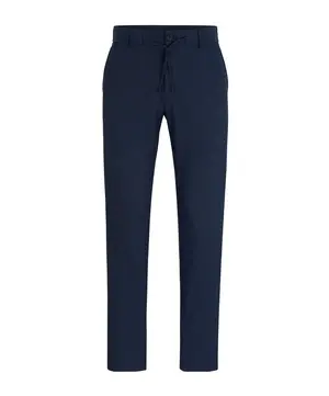 Hugo Boss Navy Drawstring Casual Trousers - Blue