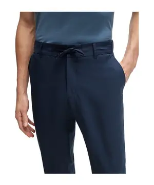 Hugo Boss Navy Drawstring Casual Trousers