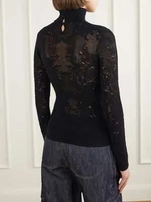 Gabriela Hearst Waite Crocheted Silk And Wool-blend Top