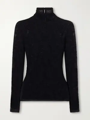 Gabriela Hearst Waite Crocheted Silk And Wool-blend Top - Black