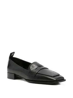 AeydĒ Square-toe Leather Loafers With Block Heel