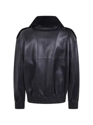 P.a.r.o.s.h Long Sleeve Leather Bomber Jacket