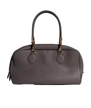 Gucci Large Bamboo Boston Bag - Dark Gray