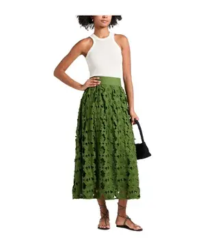 Farm Rio Solid-colored A-line Skirt
