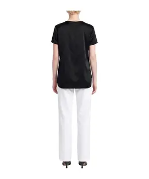 Max Mara Solid-colored Satin Top