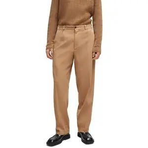 Hugo Boss Camel Pleated Wideleg Trousers