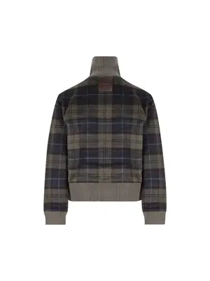 Barbour Plaid Cropped Zip-up Jacket