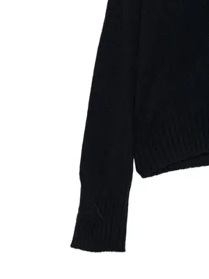 ROBERTO COLLINA Collared Henley Cropped Knit Sweater