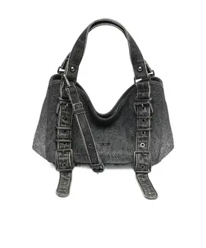DIESEL® D-one-small Top-handle Bag In Crystal Solarised Denim - Black