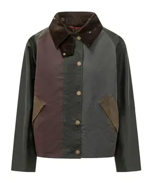 Barbour Colourblock Waxed Cropped Field Jacket