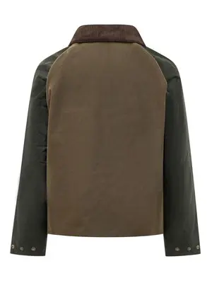 Barbour Colourblock Waxed Cropped Field Jacket