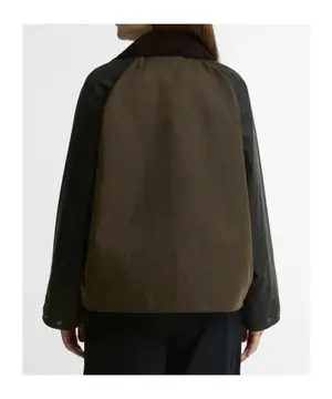 Barbour Colourblock Waxed Cropped Field Jacket