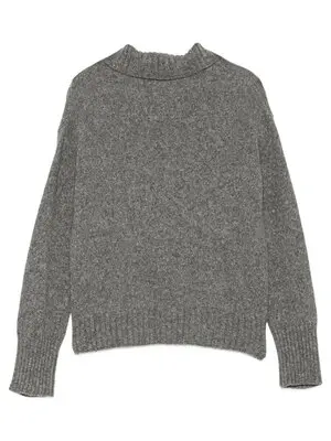 ROBERTO COLLINA Collared Henley Cropped Knit Sweater - No