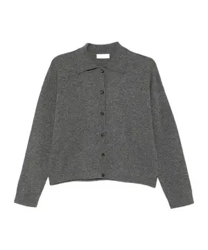 ROBERTO COLLINA Polocollar Buttonfront Knit Cardigan