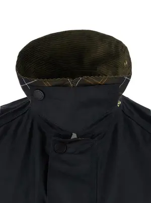 Barbour Midlength Waxed Field Jacket - Navy